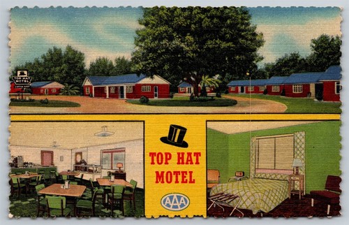 Cordele, Georgia TOP HAT MOTEL~COFFEE SHOP Roadside CURTEICH LINEN ...