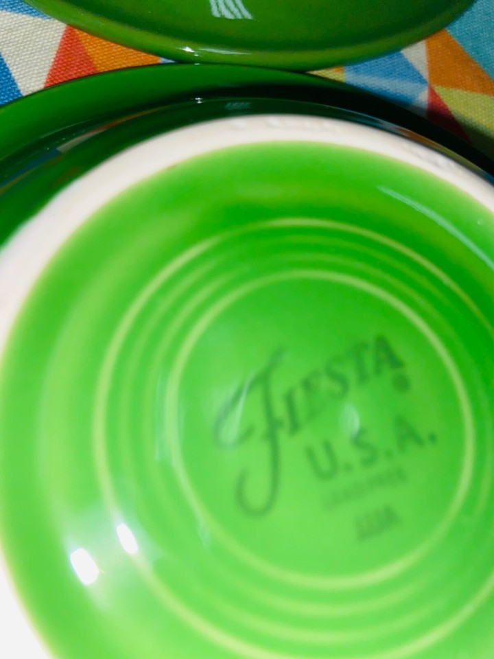 NEW FIESTA SHAMROCK GREEN set of 4 stacking cereal 11 oz fruit BOWLS ...