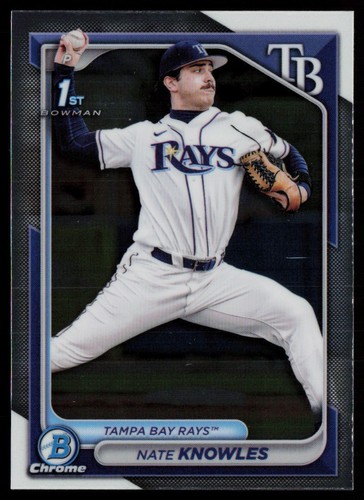 NATE KNOWLES 2024 BOWMAN DRAFT CHROME RC TAMPA BAY RAYS #BDC-153 1ST ...