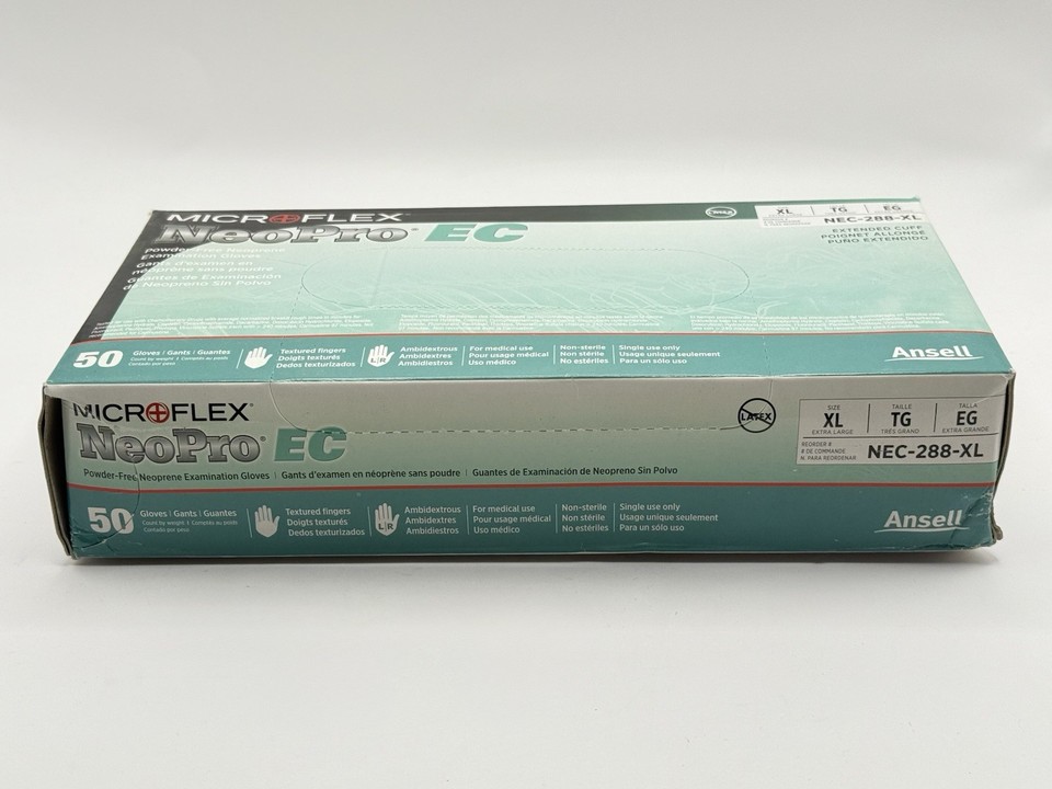 NEW Microflex Ansell NeoPro EC Disposable Neoprene Gloves NEC-288-XL ...