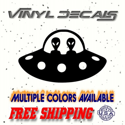 UFO with Aliens vinyl sticker decal / car truck window extra ...