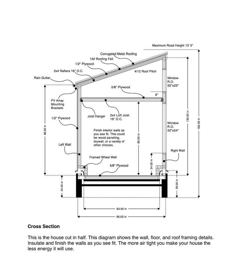Comprehensive Building Plans for 8' x 16' Tiny Mobile Home - 128sqft ...