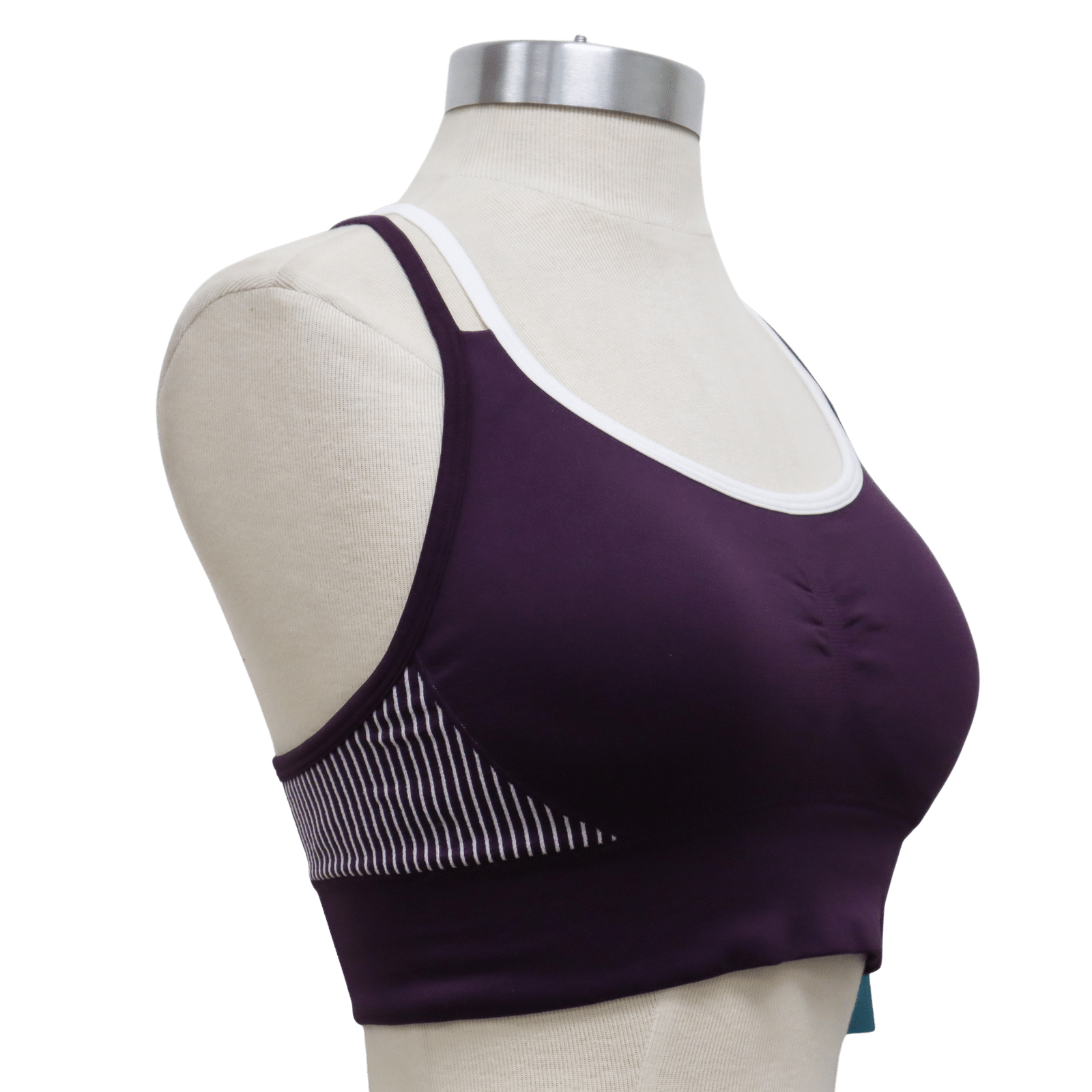 New Balance Plum Striped Spaghetti Strap Sports Bra Size Large | eBay