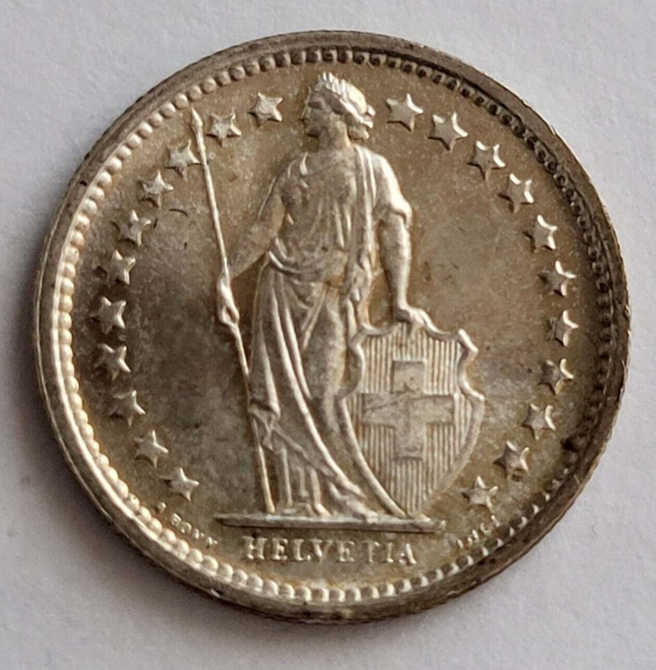 1967 1/2 Fr. Switzerland - Standing Helvetia with Lance and Shield ...