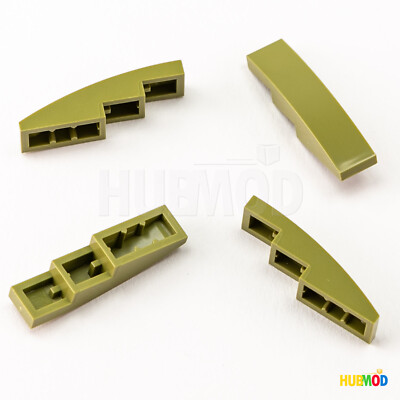 Lot of 4 LEGO 61678 Olive Green 4X1 Slope Curved Plates Arch Roof ...