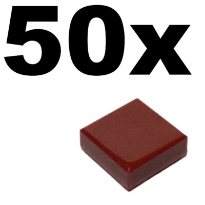 NEW LEGO - TILES - 1 x 1 - Red Dark tile x 50 - smooth flat tiler 1x1 ...