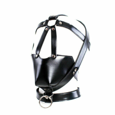Masquerade Head Harness PU Leather mask Restraint headgear Costume ...