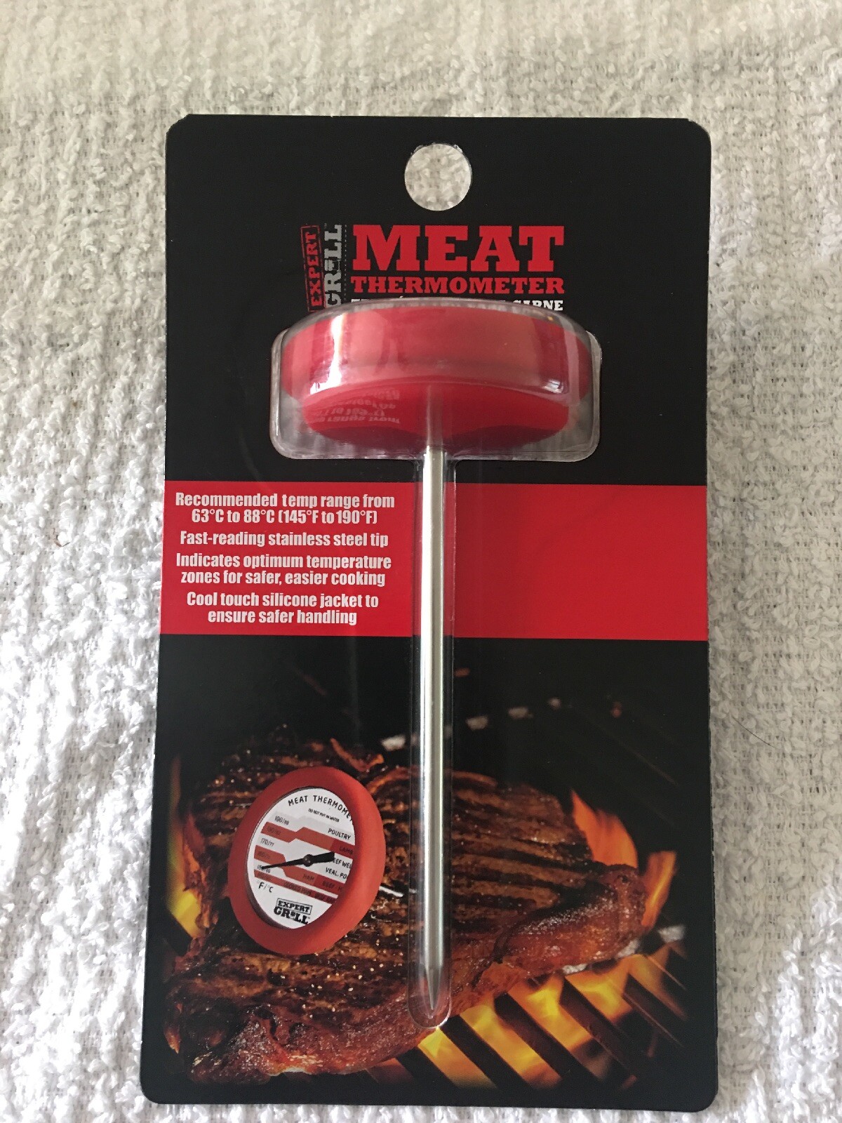 New Expert Grille Button Meat Thermometer, Meat, Poultry, Bar-B-Q Grill ...