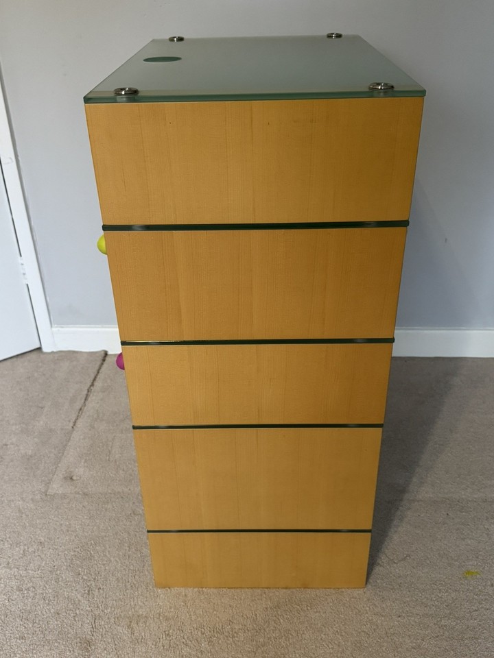 BLOK Stax HI-FI unit / rack / stand in Oak / Frosted Glass - 5 shelf ...