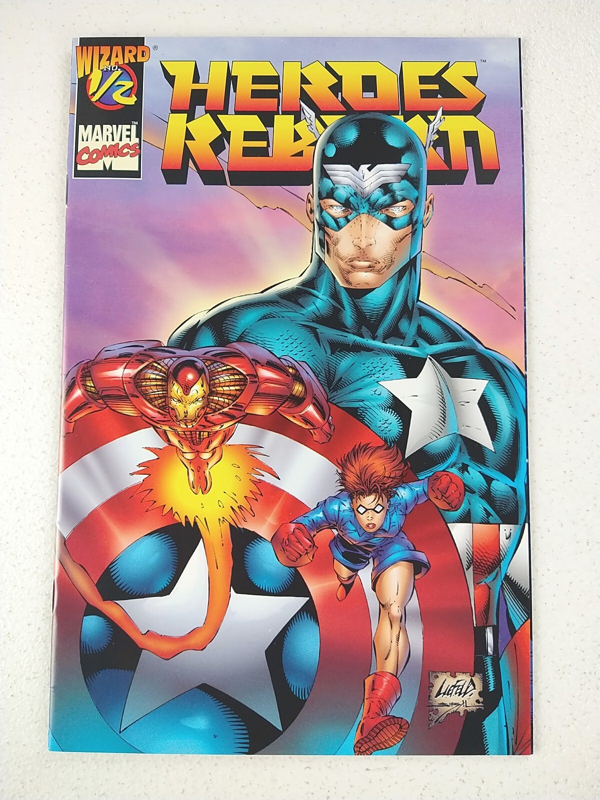 Heroes Reborn #1/2 1st Rikki Barnes w/ COA 1996 Wizard/Marvel Captain ...