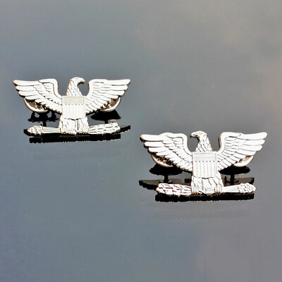 PAIR United States U.S. Army Colonel shoulder strap rank insignia Badge ...