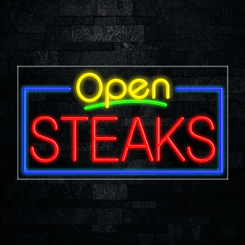 Steaks LED Neon Sign 33"L x 18"H #35869 | eBay