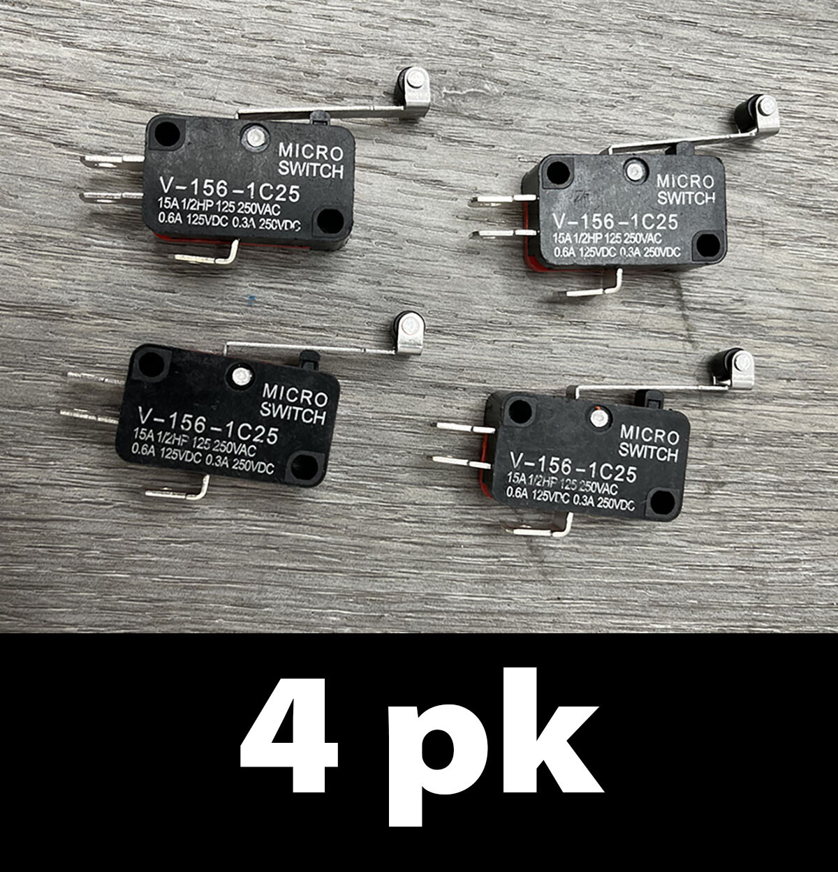 4pk Micro Switch V-156-1C25 w/1" Roller Lever Fit/For Nitrous, Trans ...