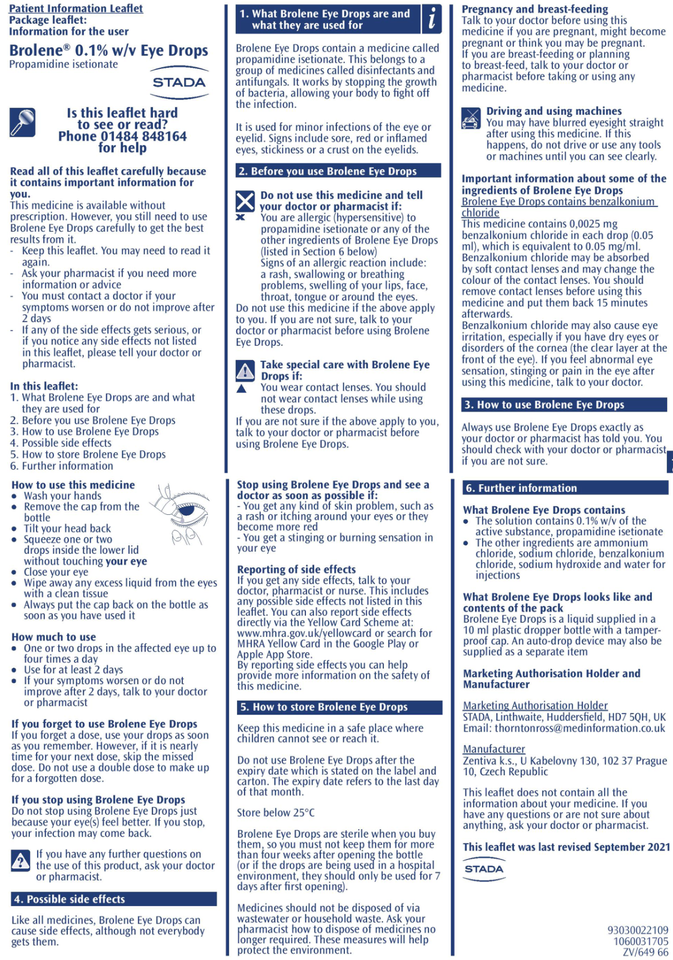 Brolene Eye Drops - Treatment of Minor Bacterial Eye Infections - 10ml ...