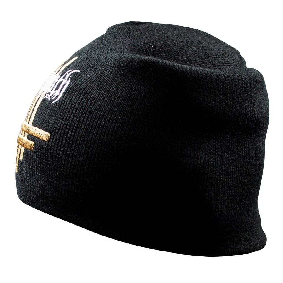 Warm knitted men's and women's beanie hat with embroidered rock metal ...