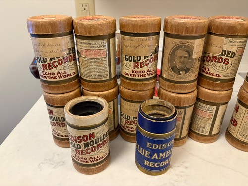 Antique Thomas Edison Gold Moulded Records Phonograph Collection of 17 ...