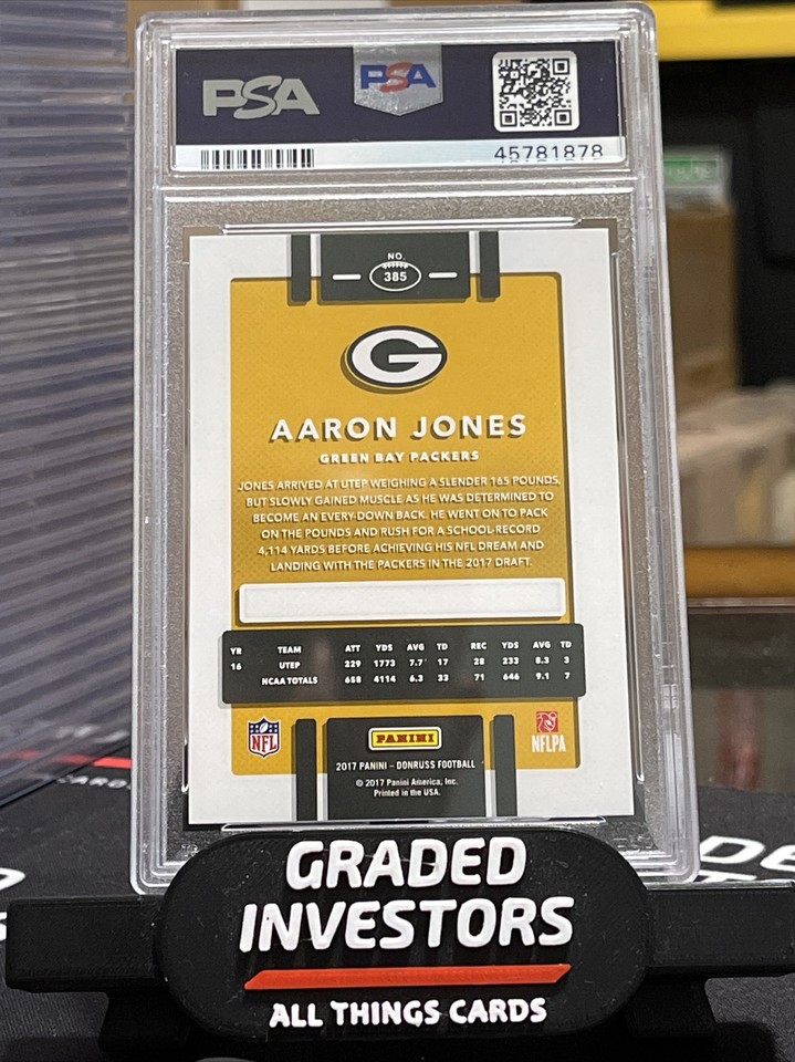 2017 Donruss Optic Aaron Jones Rookie Card RC #135 PSA 9 Packers ...