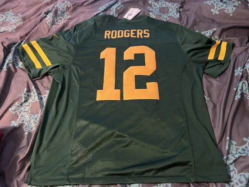 NEW Nike Green Bay Packers Aaron Rodgers Jersey XXL 2XL Throwback ...