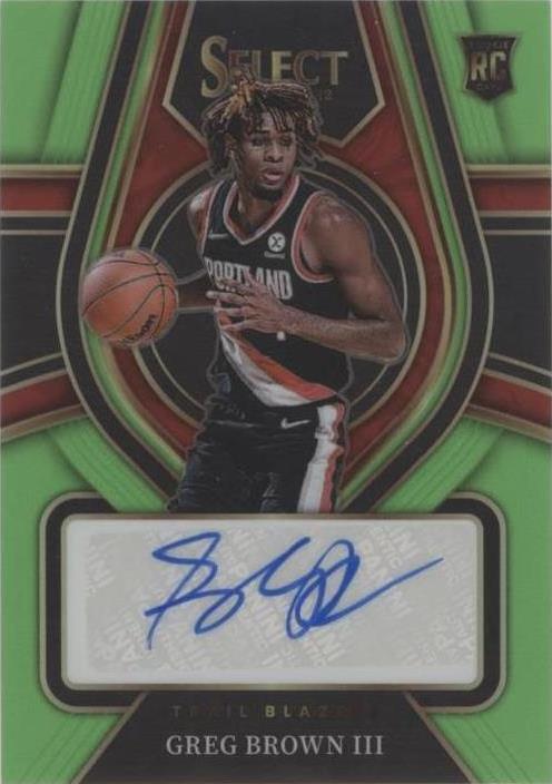 2021-22 Panini Select - Rookie Signatures Greg Brown III #RS-GB3 Neon ...
