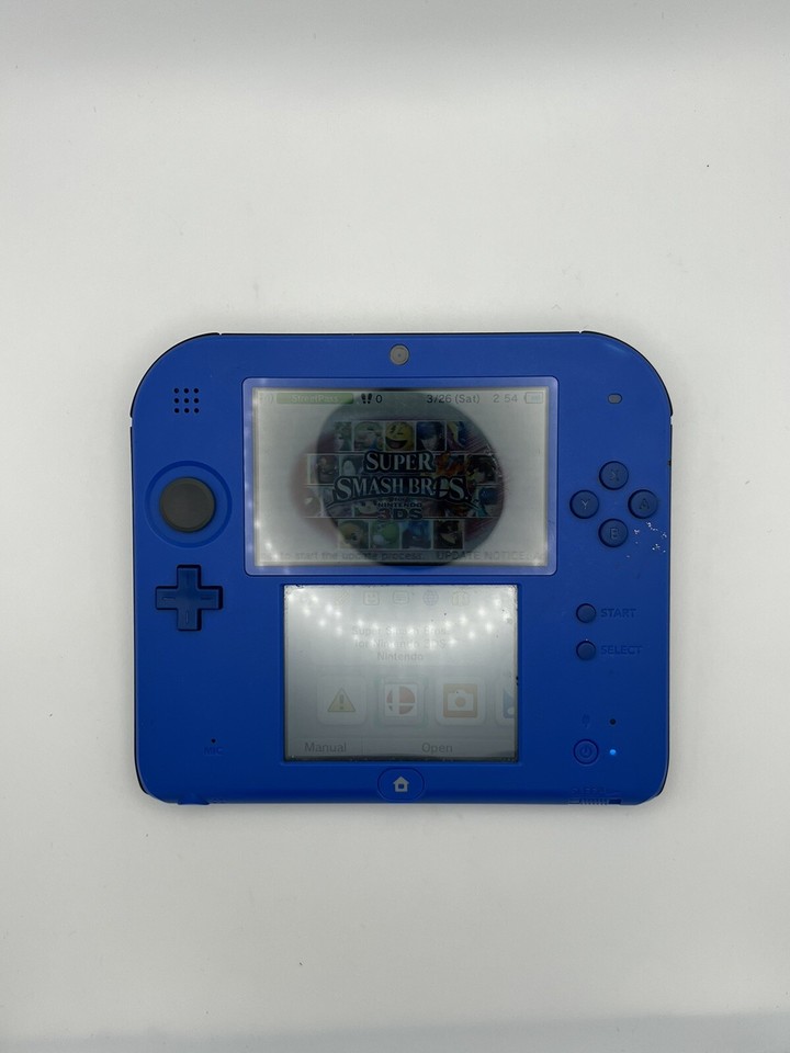Nintendo 2DS Console Electric Blue Bundle! + Super Smash Bros. *Tested ...
