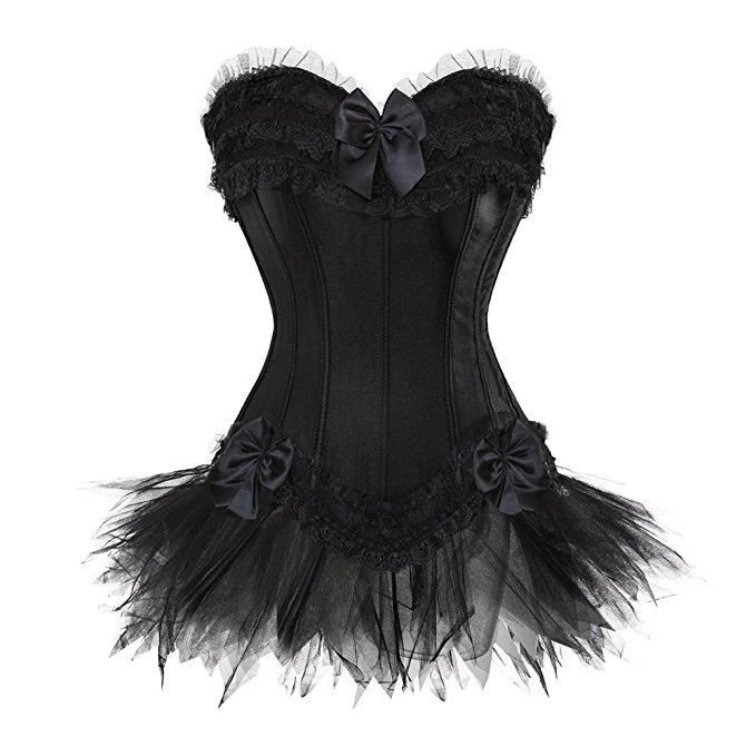 Women Sexy Burlesque Bustier FANCY DRESS Party Costume Corset&Tutu ...