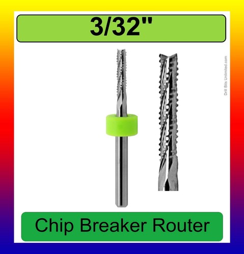 3/32" 2.4mm Chip Breaker Router Bit 1 Piece Premium Carbide 1/8" Shank ...
