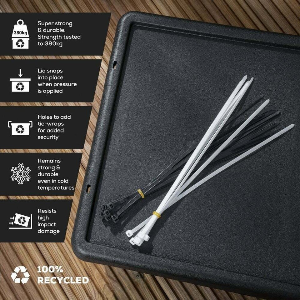 36L Storage Boxes With Secure Lids Heavy Duty Recycled Plastic ...