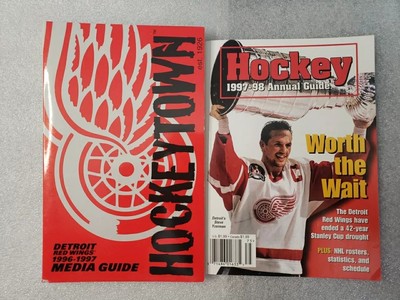 1996-97 Detroit Red Wings NHL Media Guide Book + Hockey 1997-98 annual ...