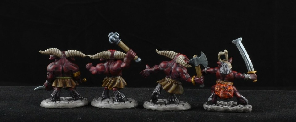 Painted Demons x4 from Reaper Miniatures Bones Black D&D monster devils ...