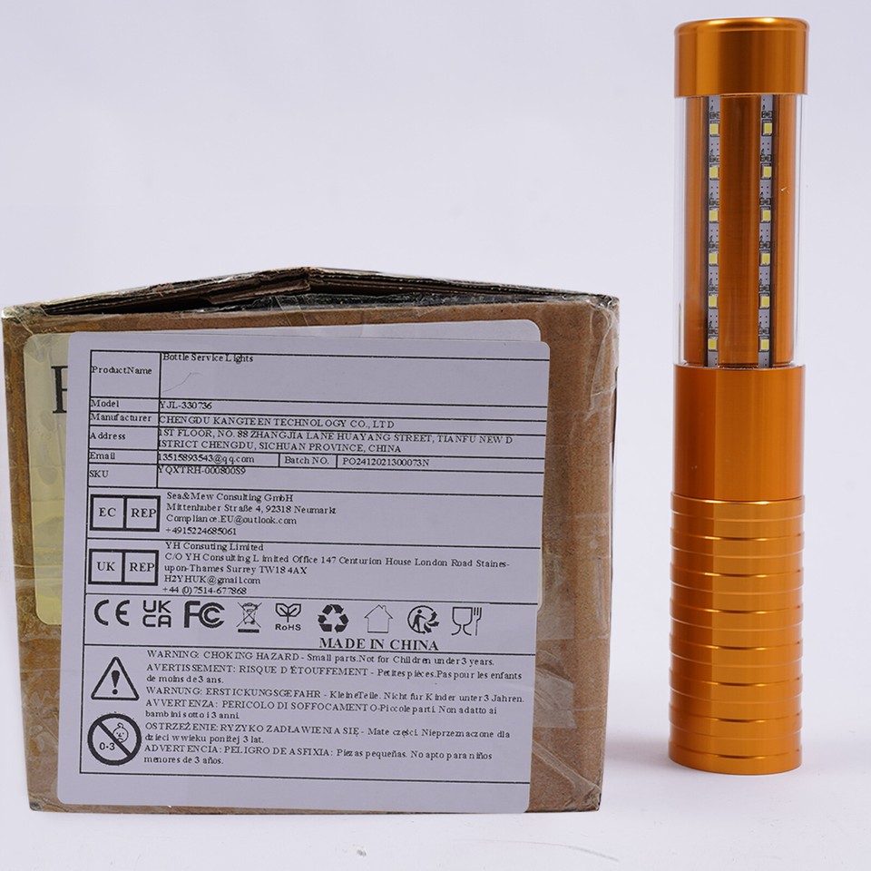 6pcs Gold LED Glow Stick Rechargeable Strobe Light Sticks For ...