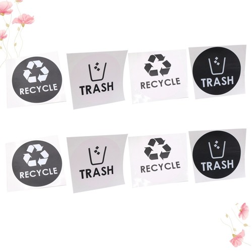 8Pcs Practical Trash Can Labels Self Adhesive Vinyl Stickers for ...