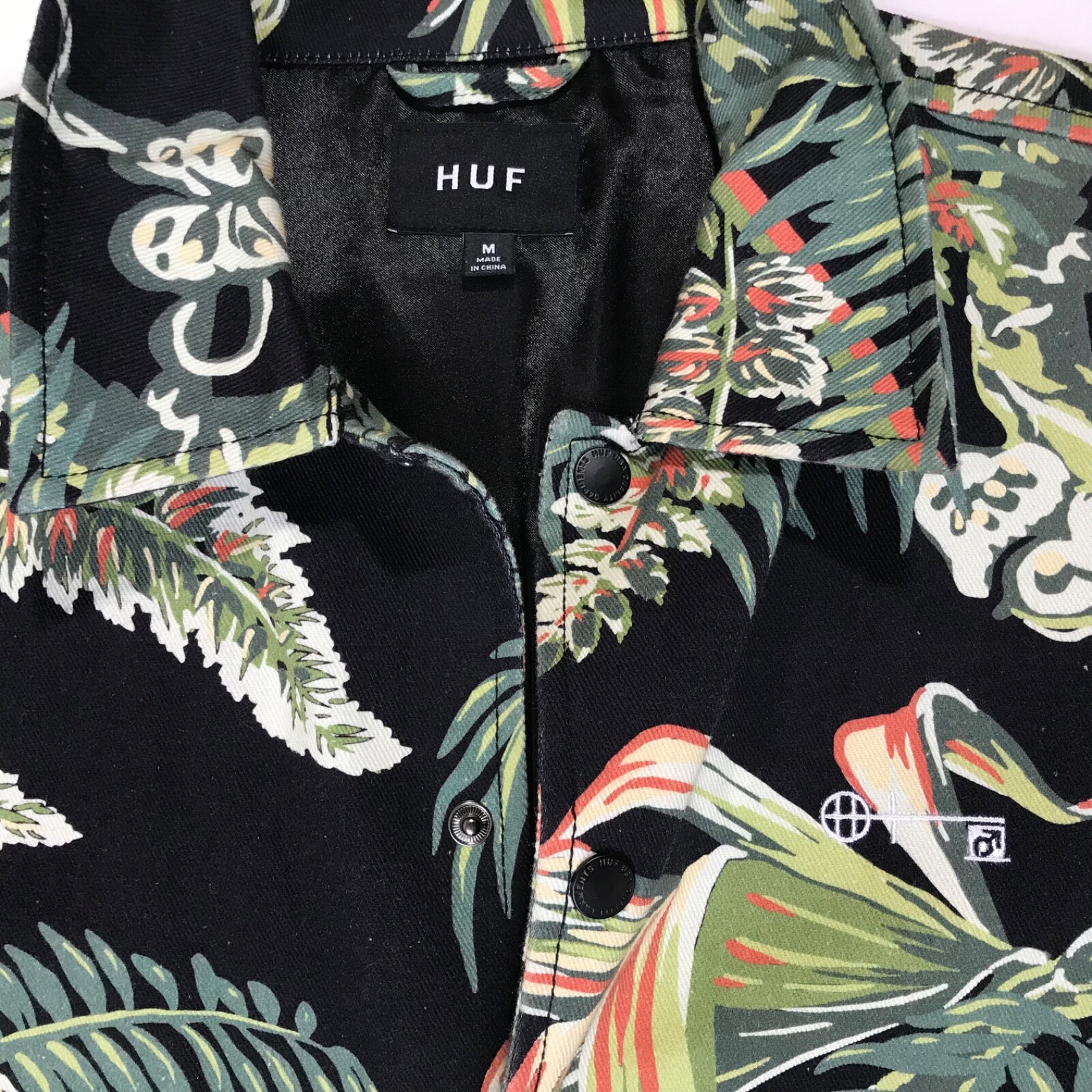 HUF x Penthouse Jacket Floral Tropical Palms, Denim E… - Gem