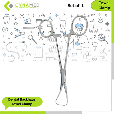 Cynamed Stainless Steel Premium Dental Backhaus Towel Clamp Surgical ...