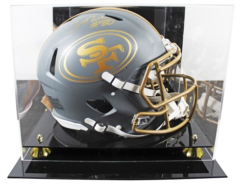 49ers Jerry Rice Signed Slate Full Size Speed Proline Helmet w/ Case ...