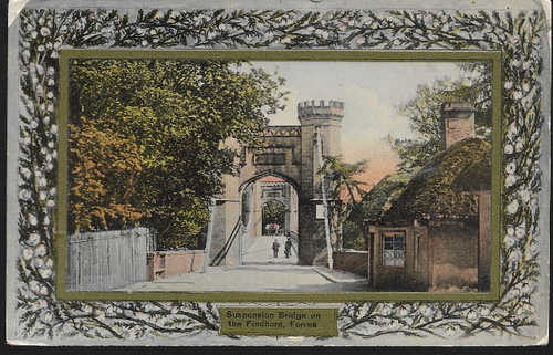 Forres, Moray - Suspension Bridge on Findhorn - postcard, local pmk ...