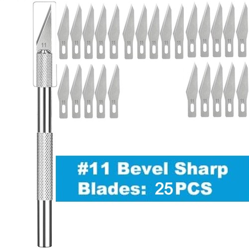 Exacto Knife Set 25 Blade Refill Xacto For Leather Craft Pen Hobby ...