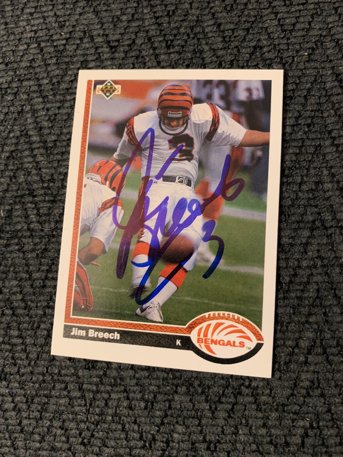 Signed NFL Football Trading Card Autographed Jim Breech | eBay