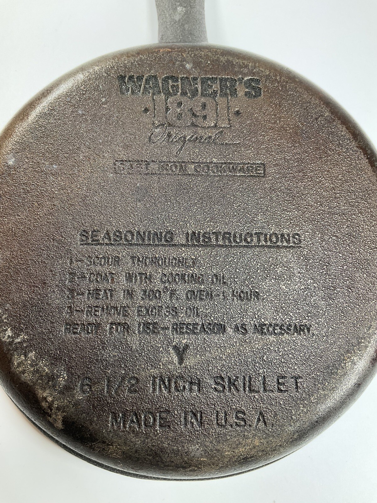 Wagner's 1891 Original Cast Iron Skillet 6 1/2 6.5" inch Made In USA ...