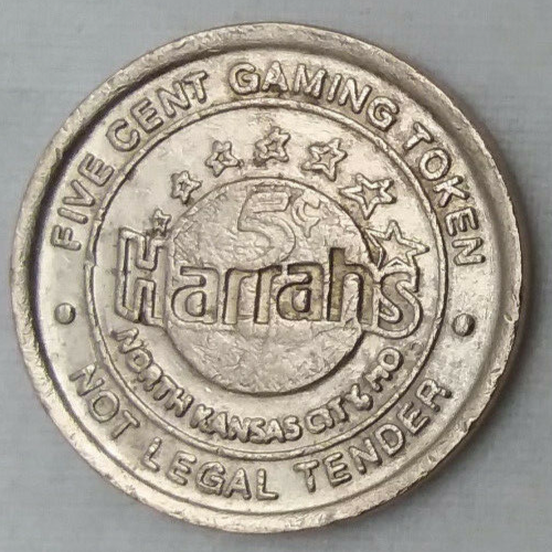 Harrah's Casino Kansas City, MO 5 Cent Gaming Slot Token 20mm | eBay