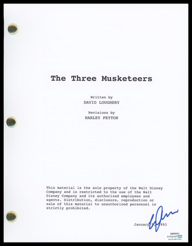 Gabrielle Anwar "The Three Musketeers" AUTOGRAPH Signed Script ...