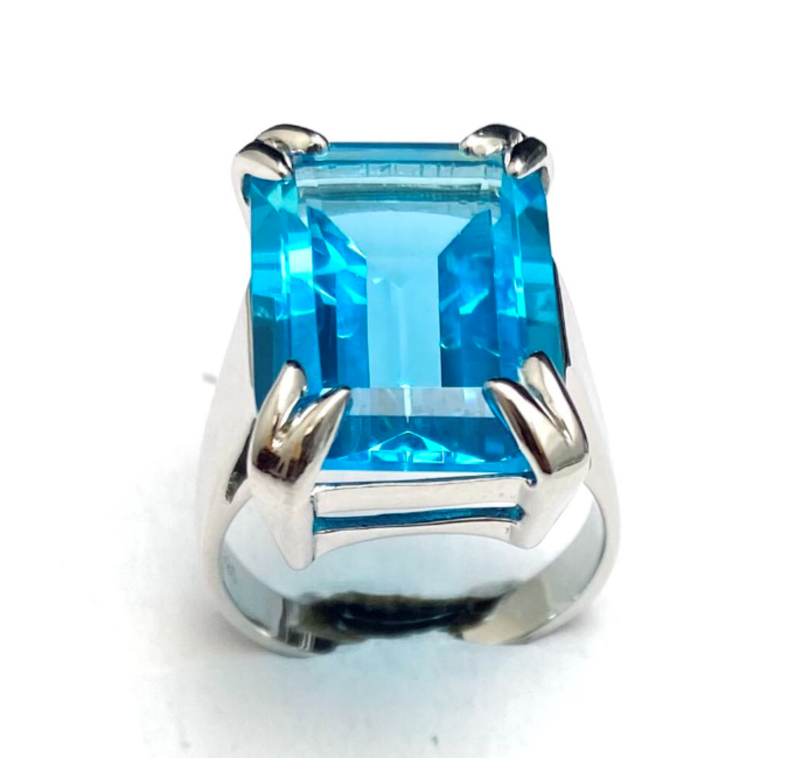 R0768G Mt St Helens Green Helenite Emerald-Cut 13x18mm 16Ct Sterling ...
