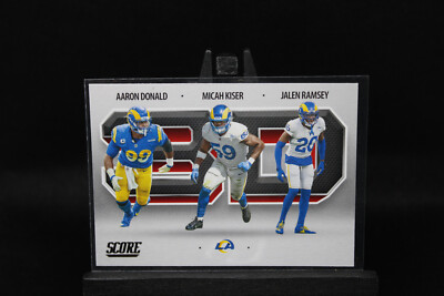 2021 Score AARON DONALD MICAH KISER JALEN RAMSEY 3D #3D8 LA Rams | eBay