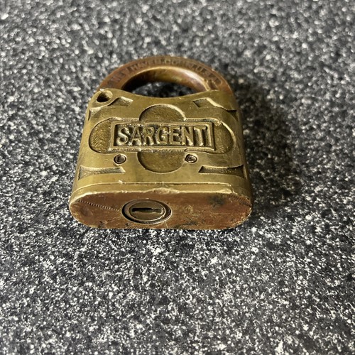 Antique Sargent Brass Padlock - Vintage New Haven NO KEY - Heavy Duty ...