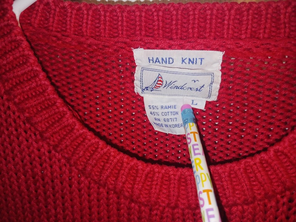 VTG Hand Knit Windcrest Sweater Old English Sheepdog & Puppy Large | eBay