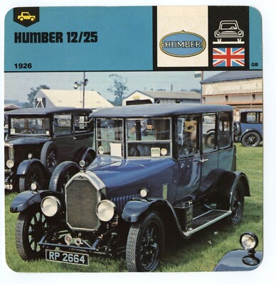 Humber 12/25 - GT / Production Car Edito Service SA Auto Rally Card | eBay