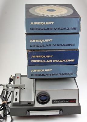 Airequipt Model 669 35mm Slide Projector & 4 Circular Slide Trays As-Is ...