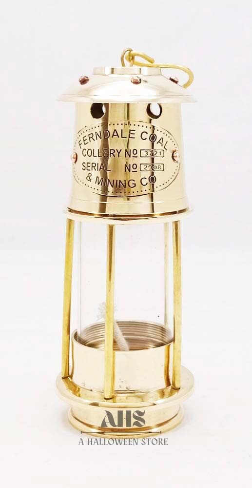 Brass Miner Lamp Nautical Coal Miners Oil Lamp Mining Antique Replica ...