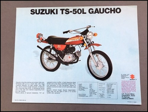 1974 Suzuki TM-75L Mini Cross TS-50L Gaucho Bike Motorcycle 1page ...