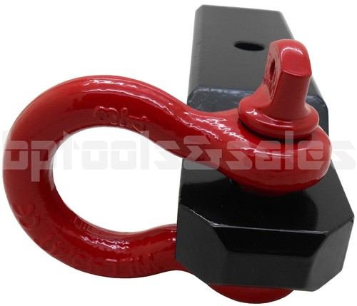 RED D-RING 2-1/2" SOLID SHANK SHACKLE 13,000 LBS CAPACITY Red RECEIVER ...