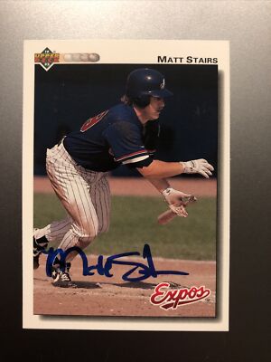 MATT STAIRS 1992 UPPER DECK AUTOGRAPHED SIGNED AUTO BASEBALL CARD 786 ...